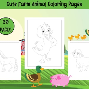 20 Cute Farm Animal Printable Coloring Pages - Sheep, Cow, Horse ...