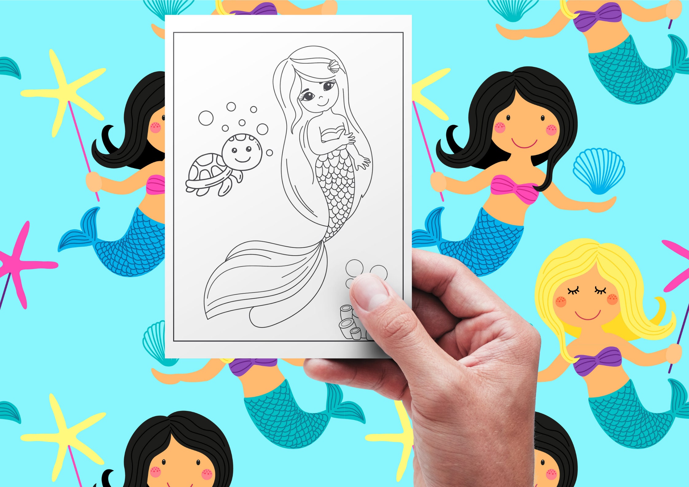 Lovley Mermaid Coloring Pages for Kids Boys and Girls 20 Printable ...