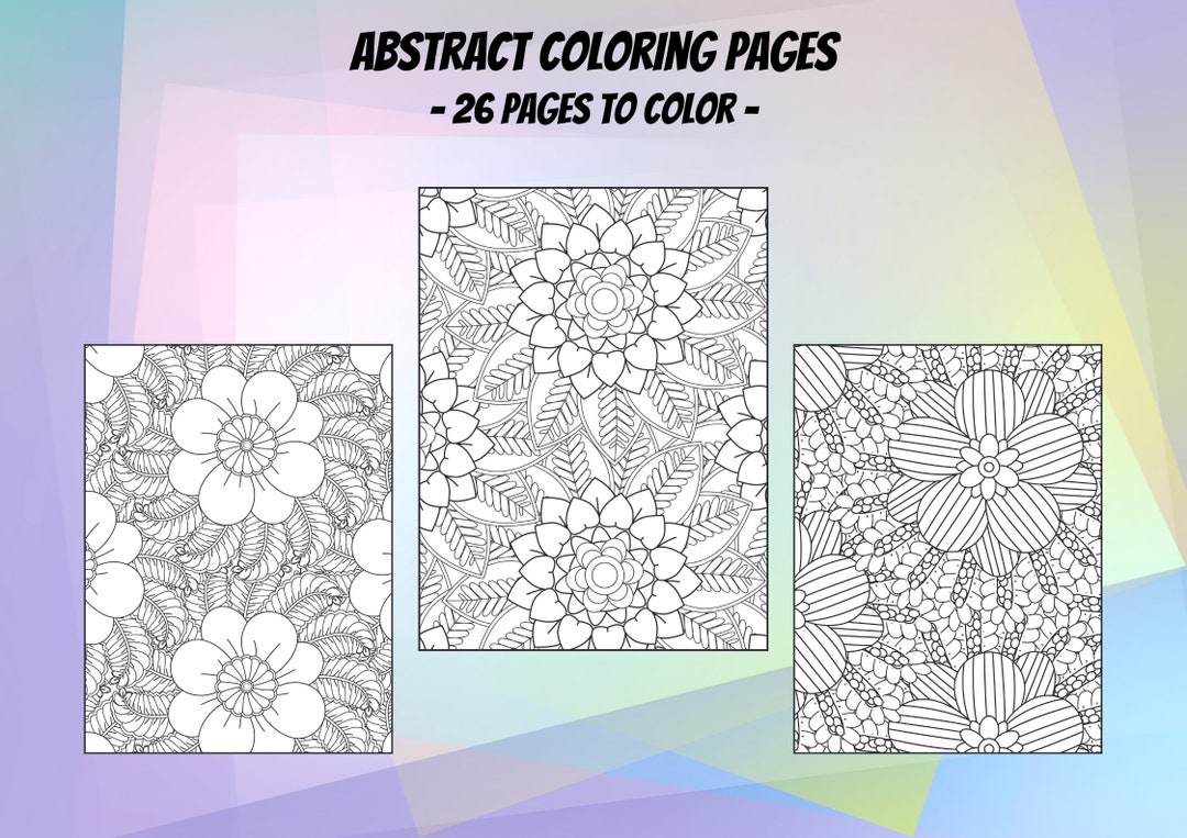 Abstract Coloring Pages - 26 Printable Pages - Amazing Adult Abstract ...