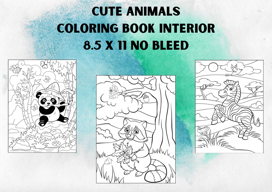 Cute Animals Coloring Book – 36 Unique Designs (KDP Interior) - Etsy
