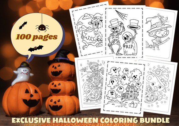 100 Halloween Coloring Pages Happy Halloween Printable - Etsy