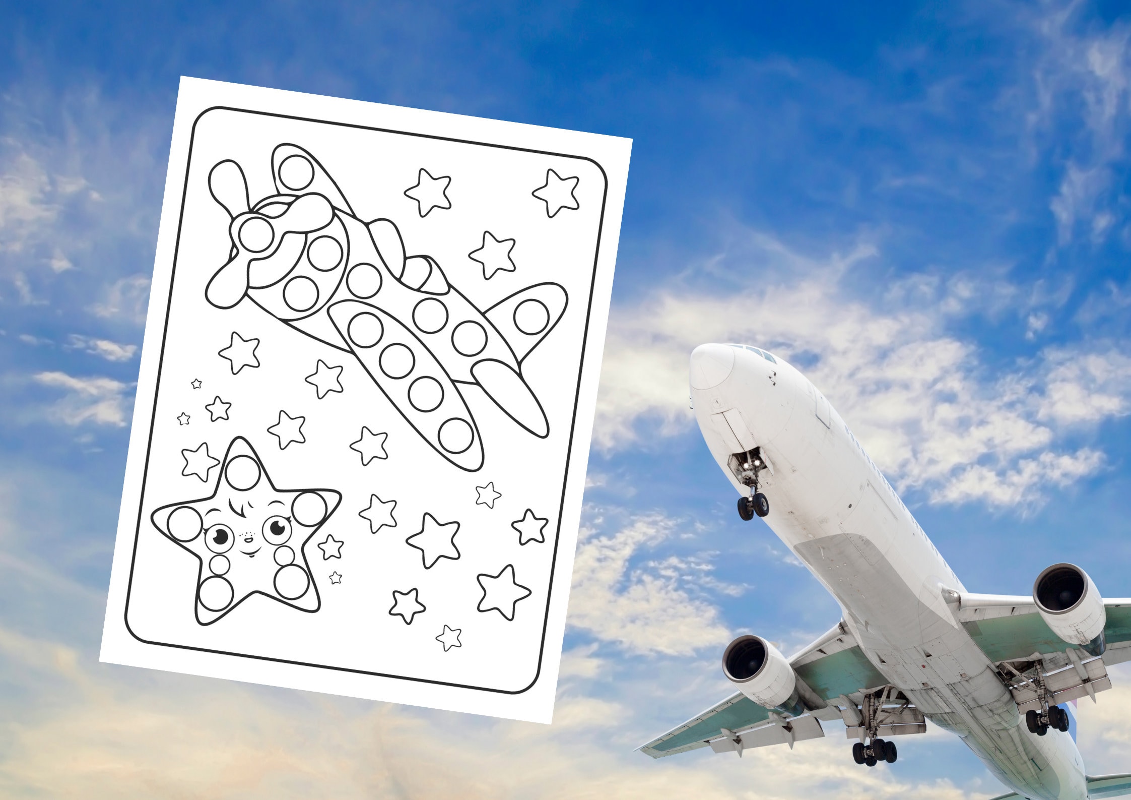 Airplane Dot Makers Coloring Pages for Kids, Preschool, Kindergarten ...