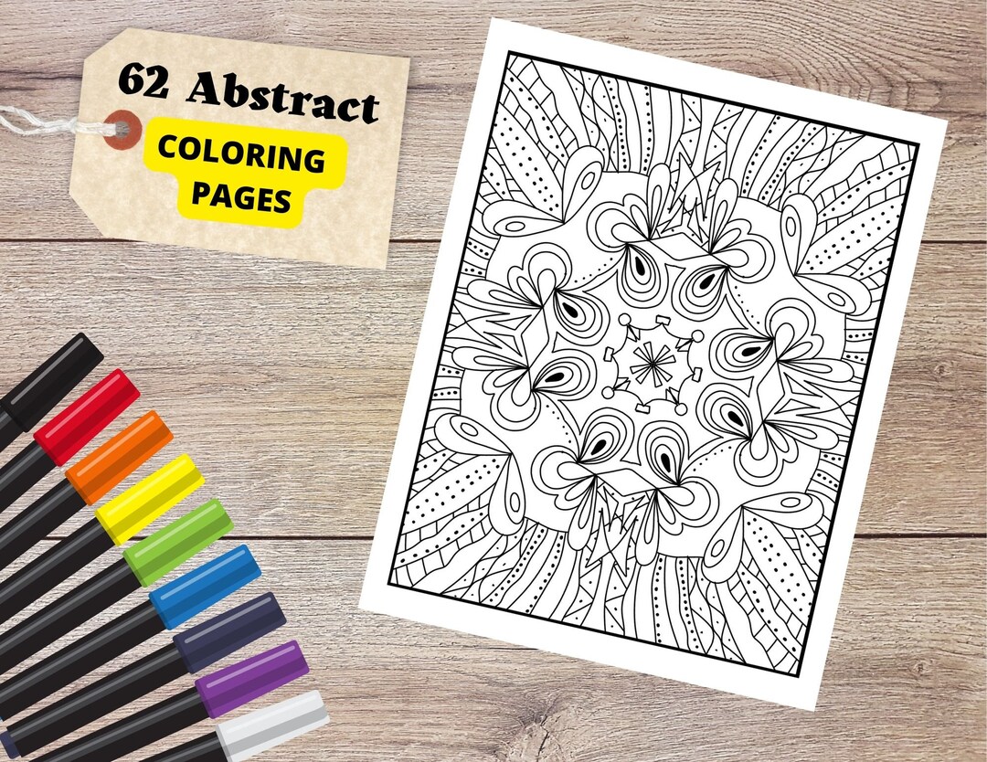 Abstract Printable Coloring Pages, Adult Coloring Patterns, Stress ...