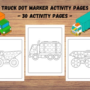 Mighty Trucks, Cars and Vehicles Dot Markers Activity Book for Kids ...