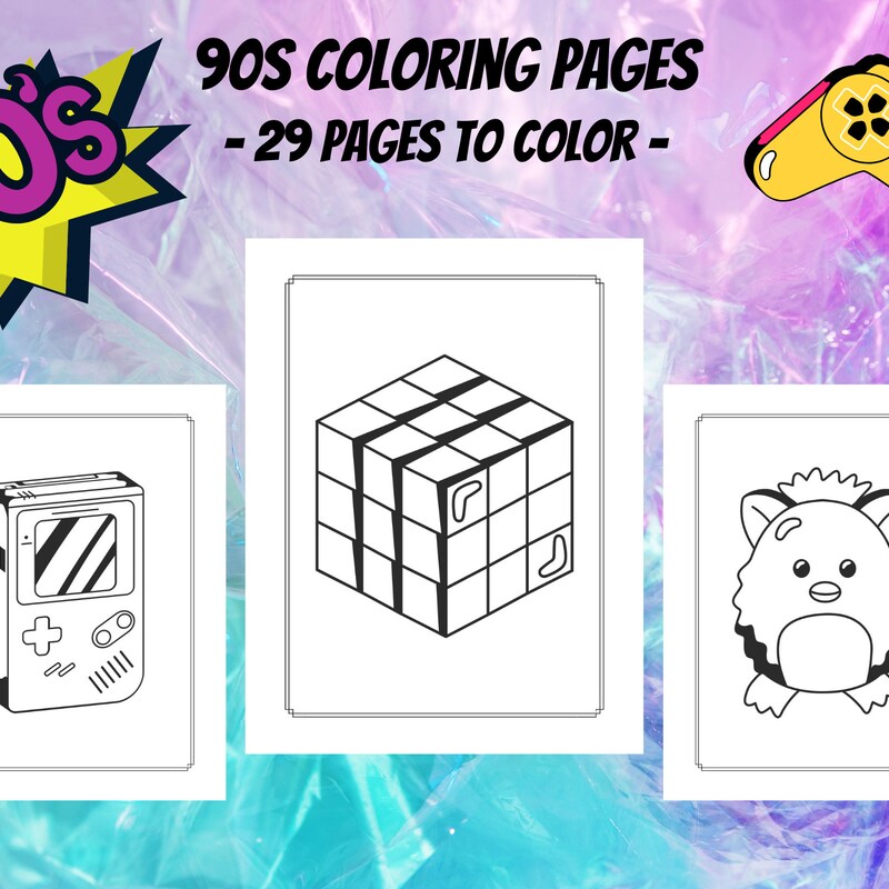 90s Colouring Page - Etsy