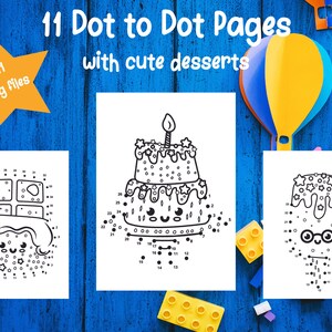 Dessert Dot to Dot Coloring Pages for Kids: 11 Printable Activity ...