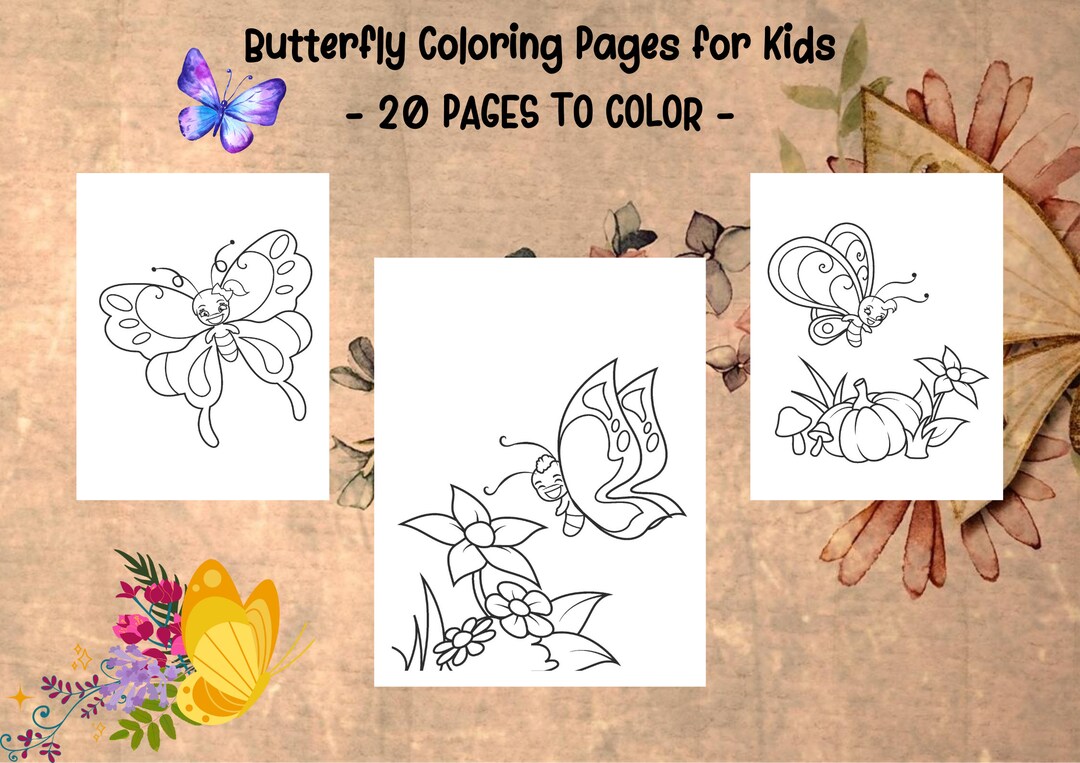 Butterfly Coloring Book for Kids - 20 Unique Butterfly Coloring Pages ...