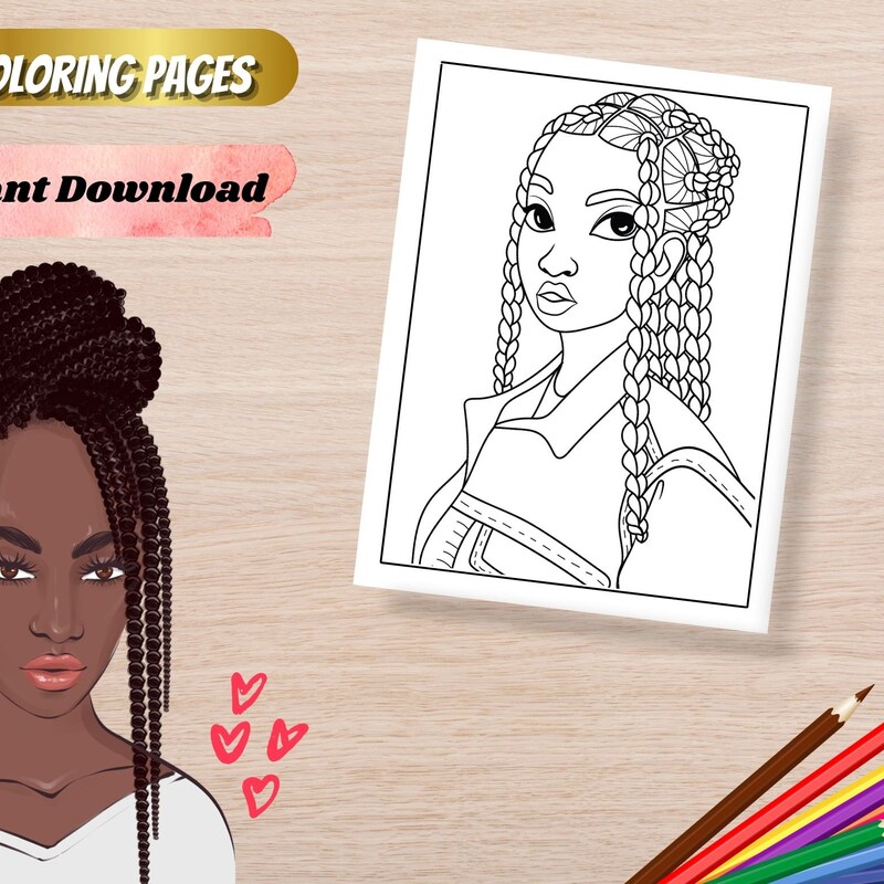 Woman Coloring Page - Etsy