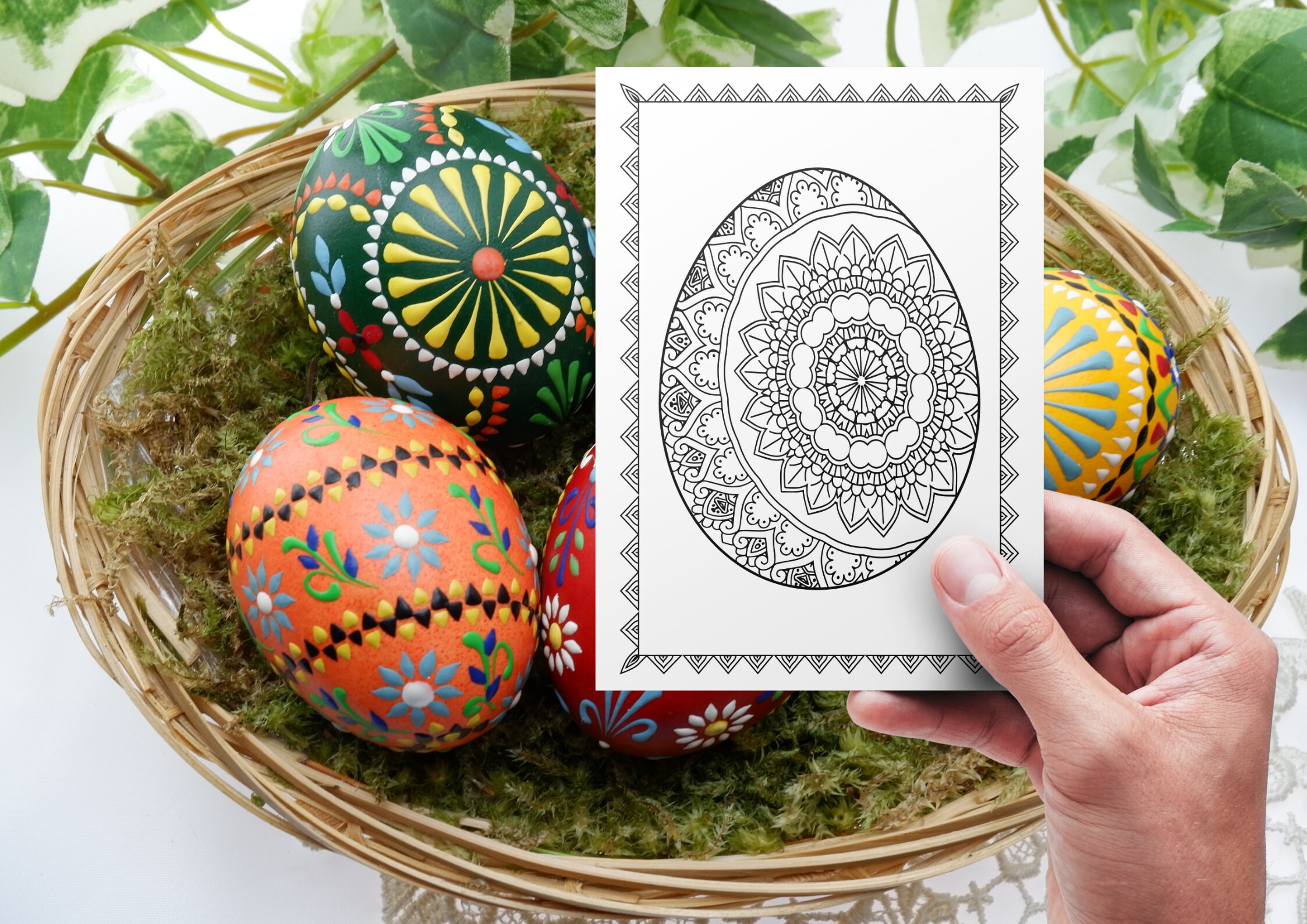 15 Easter Eggs Printable Coloring Pages, Easter Egg Coloring Book for ...