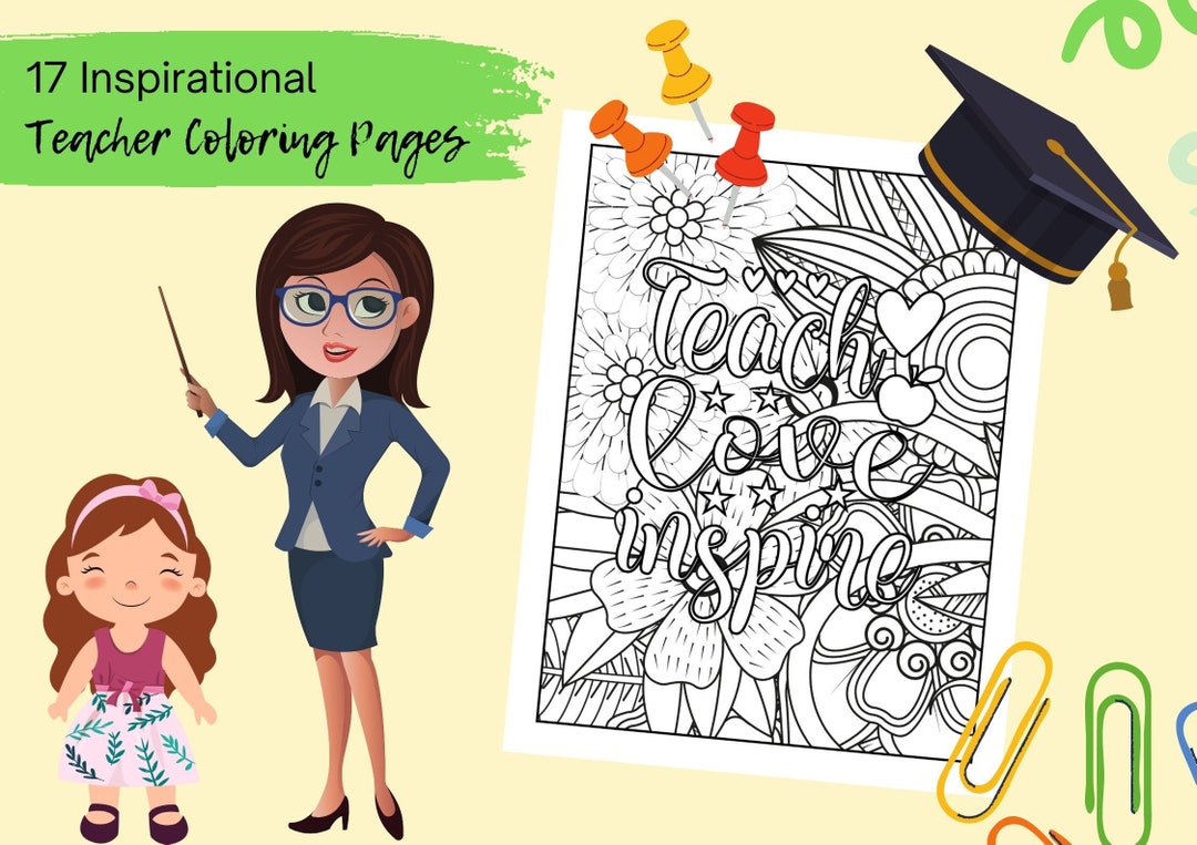 Teacher Quotes Coloring Pages: 17 Printable Stress Relief Designs ...