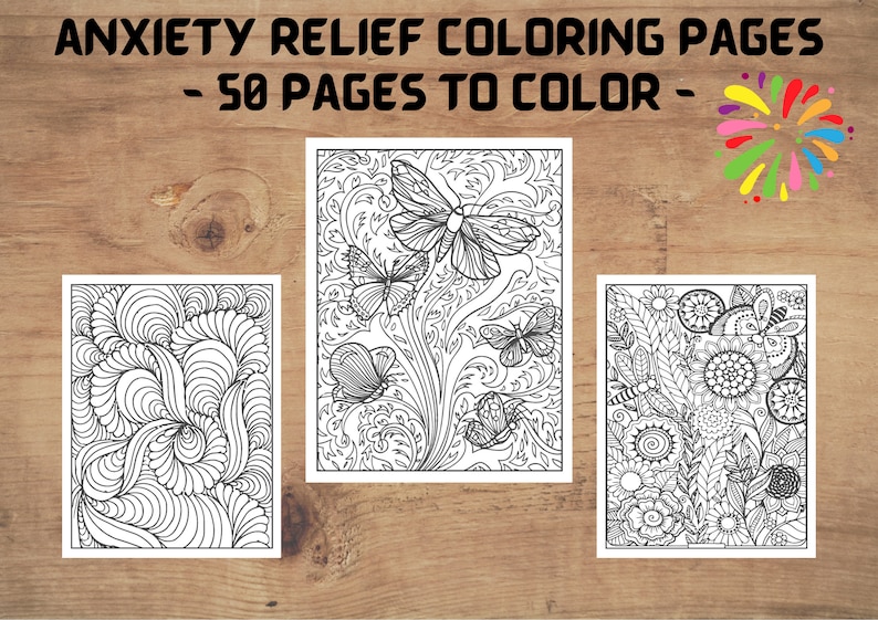 Anxiety Relief Coloring Pages for Adults 50 Printable Pages - Etsy Canada