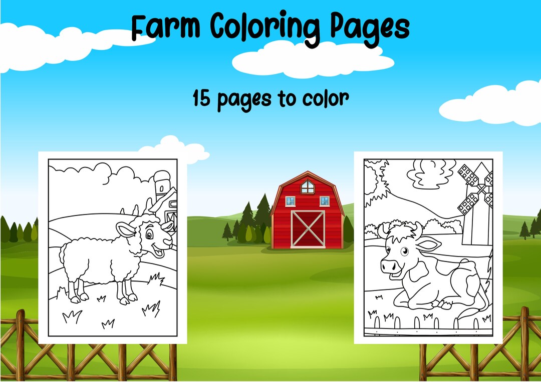 Farm Coloring Pages for Kids, Toddlers, Boys and Girls - 15 Printable ...