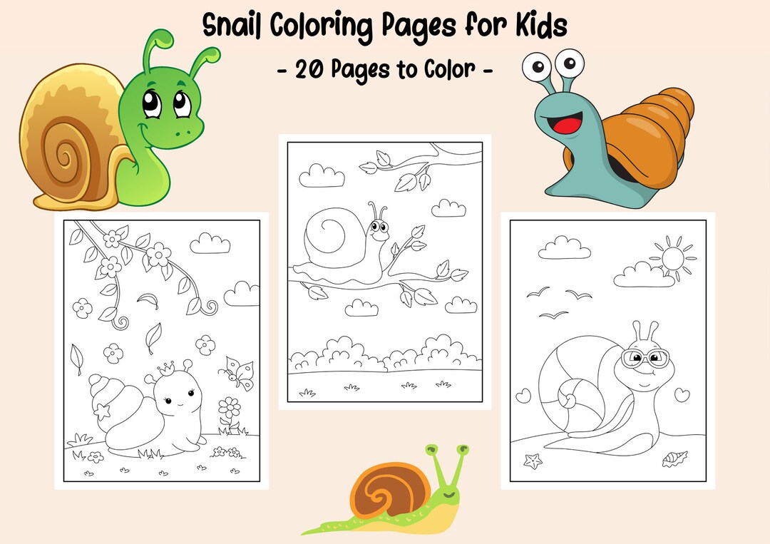 Snail Coloring Pages for Kids Boys and Girls - 20 Printable Pages ...