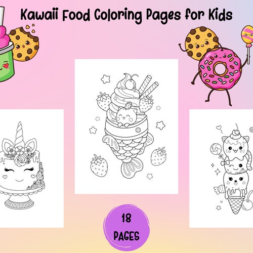 Printable Kawaii Coloring Pages for Kids Kawaii Activity - Etsy