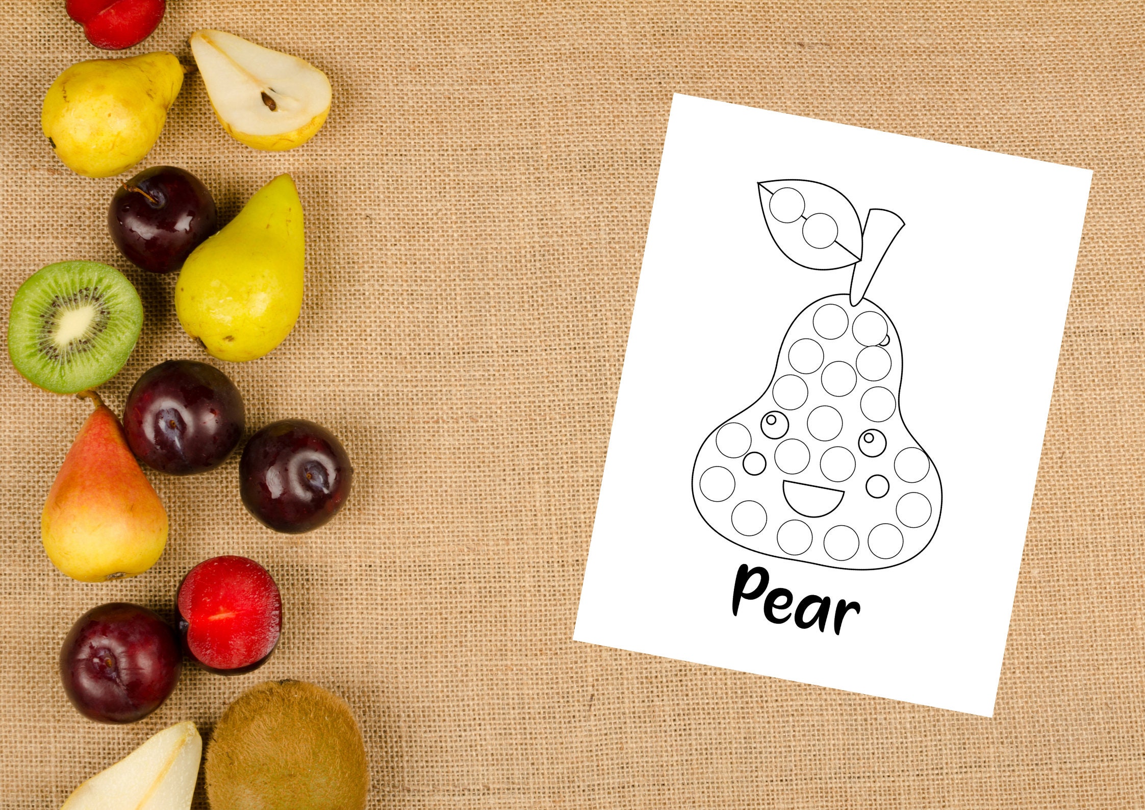 Fruit Dot Markers Coloring Pages, Fruits Dot Markers Activity Book for ...