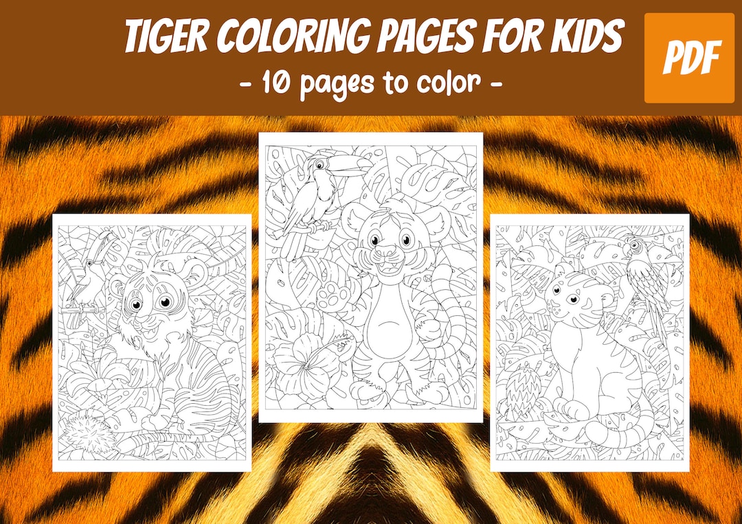 Tiger Coloring Pages for Kids Boys and Girls - 10 Printable Pages ...