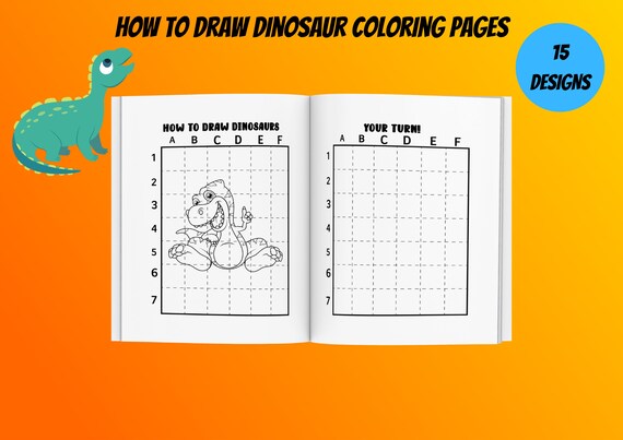 How to Draw Dinosaur Coloring Pages for Kids Learn to Draw - Etsy