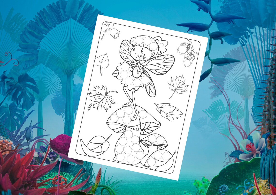 Fairy Dot Marker Coloring Pages, 25 Printable Pages, Magic Fairies Dot ...