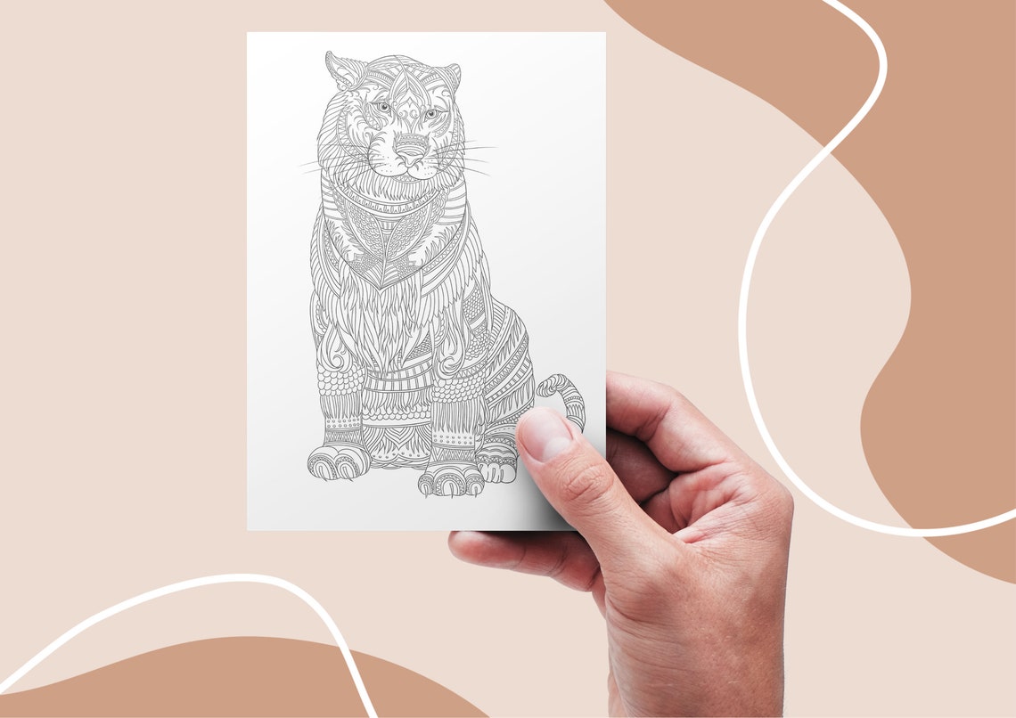 Amazing Zentangle Animals Coloring Pages, 10 Printable Pages, Animal ...