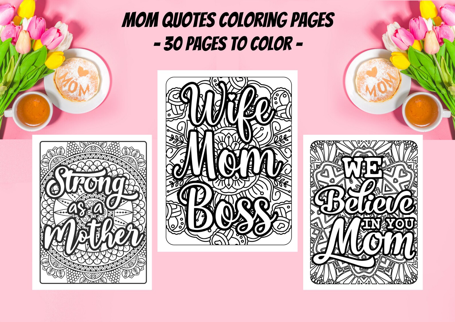 Funny Mom Quotes Coloring Pages, 30 Printable Pages, Motivational and ...