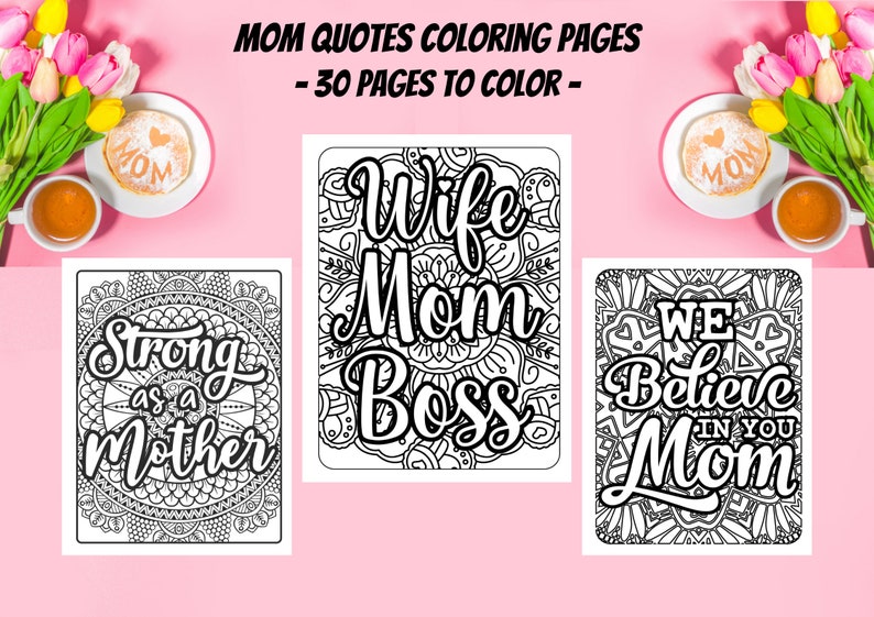Funny Mom Quotes Coloring Pages, 30 Printable Pages, Motivational and ...