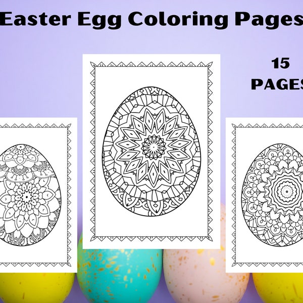 Easter Egg Coloring Sheets - Etsy