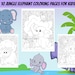 Jungle Elephant Coloring Pages for Kids: 10 Printable Designs (instant ...