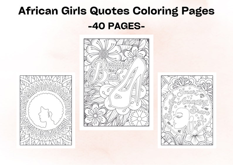 Black Women Quotes Coloring Pages: Inspirational Afro Art (PDF) - Etsy