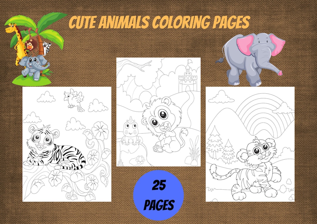 25 Animals Coloring Pages for Toddlers, Kindergarten and Preschool Age ...