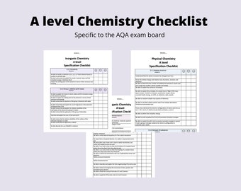 AQA A Level Chemistry Checklist - Etsy UK