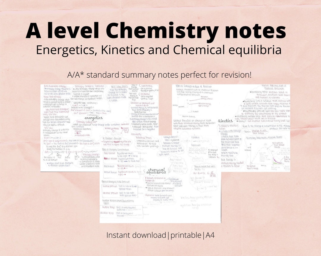A Level Chemistry Notes: Energetics, Kinetics and Chemical Equilibria ...