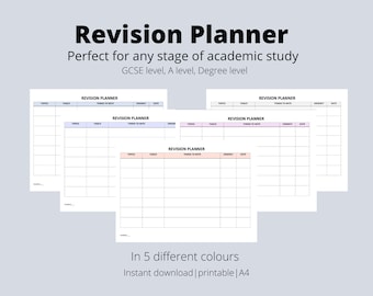 Revision Planner - Etsy