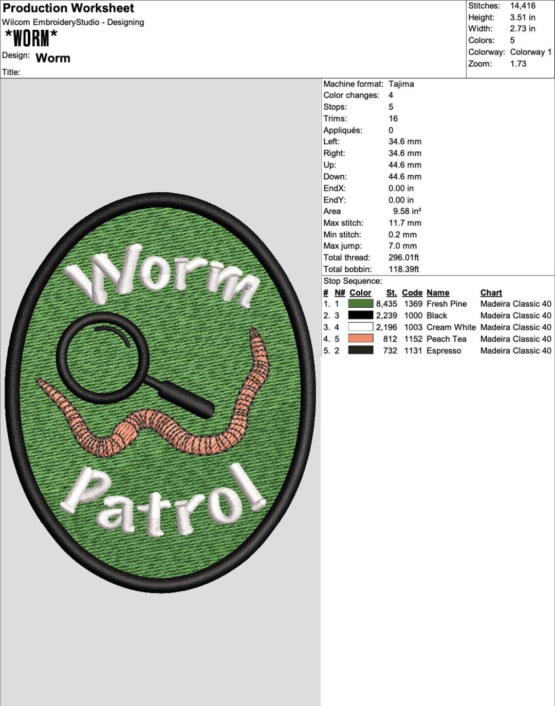 Worm Patrol Patch Digital Download - Etsy