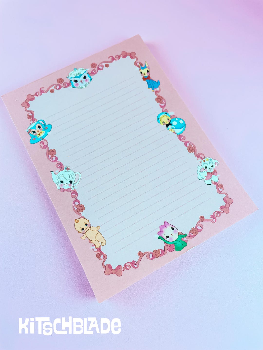 Kitschy Cuties Notepad | Artist Illustrated Memo Pad | Vintage Kitsch ...
