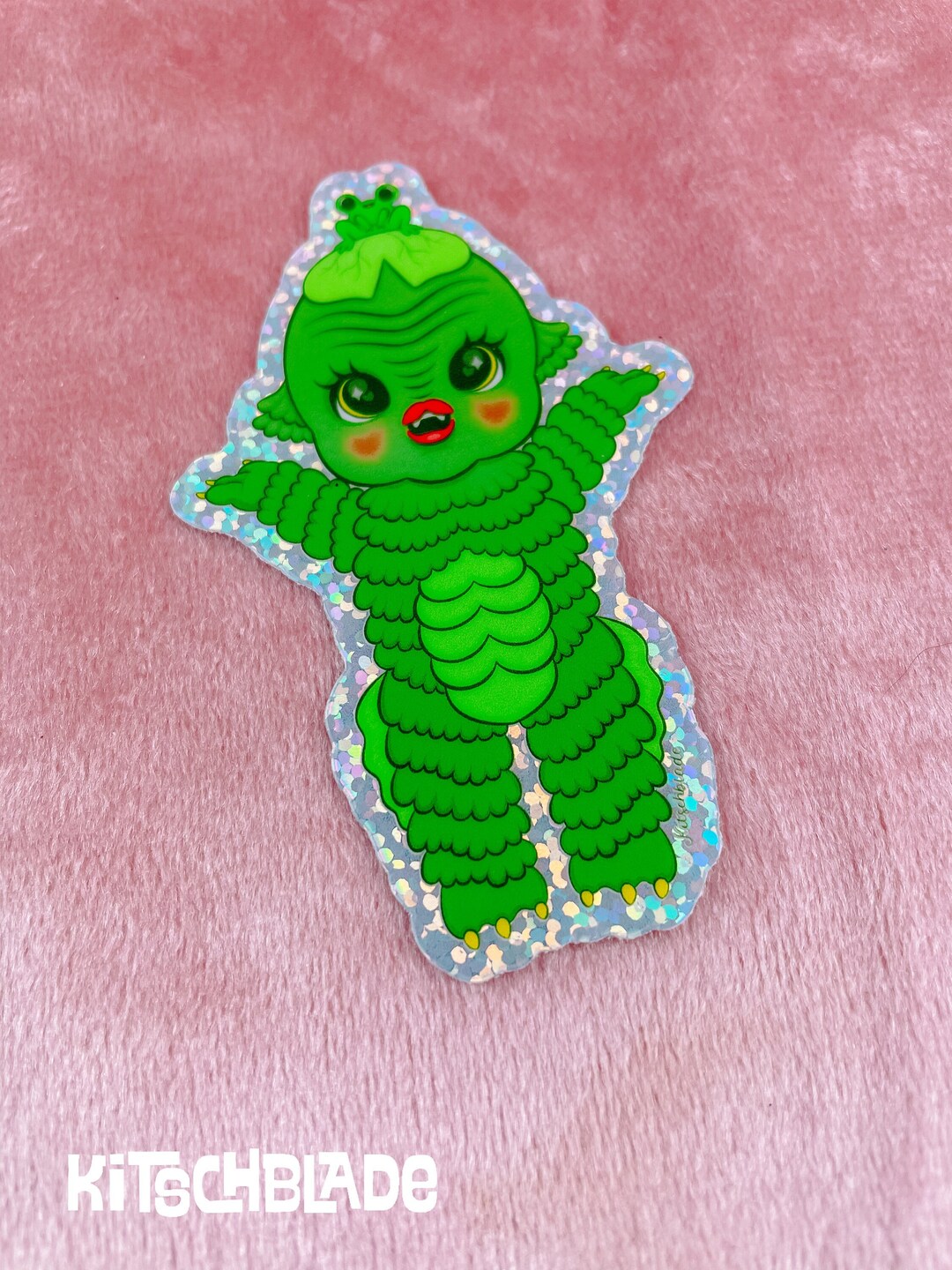 Creech and Frog | Illustrated Glitter Vinyl Sticker | Creature From the ...