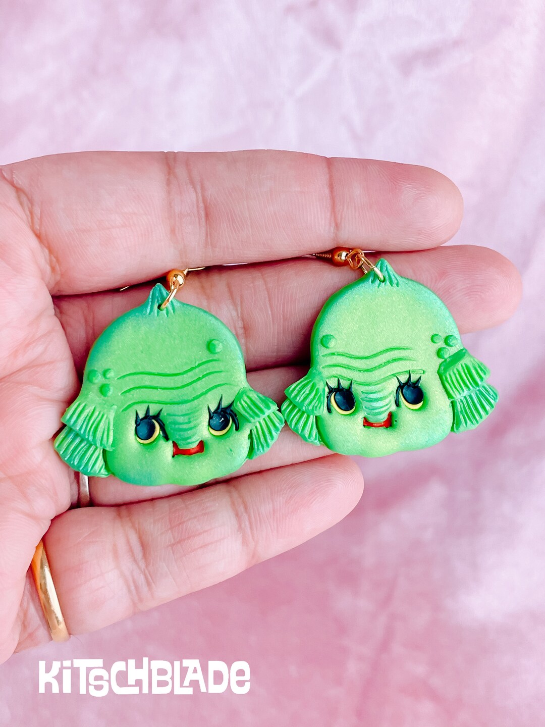 Kewpie Creech Handmade Polymer Clay Earrings Creature From the Black ...