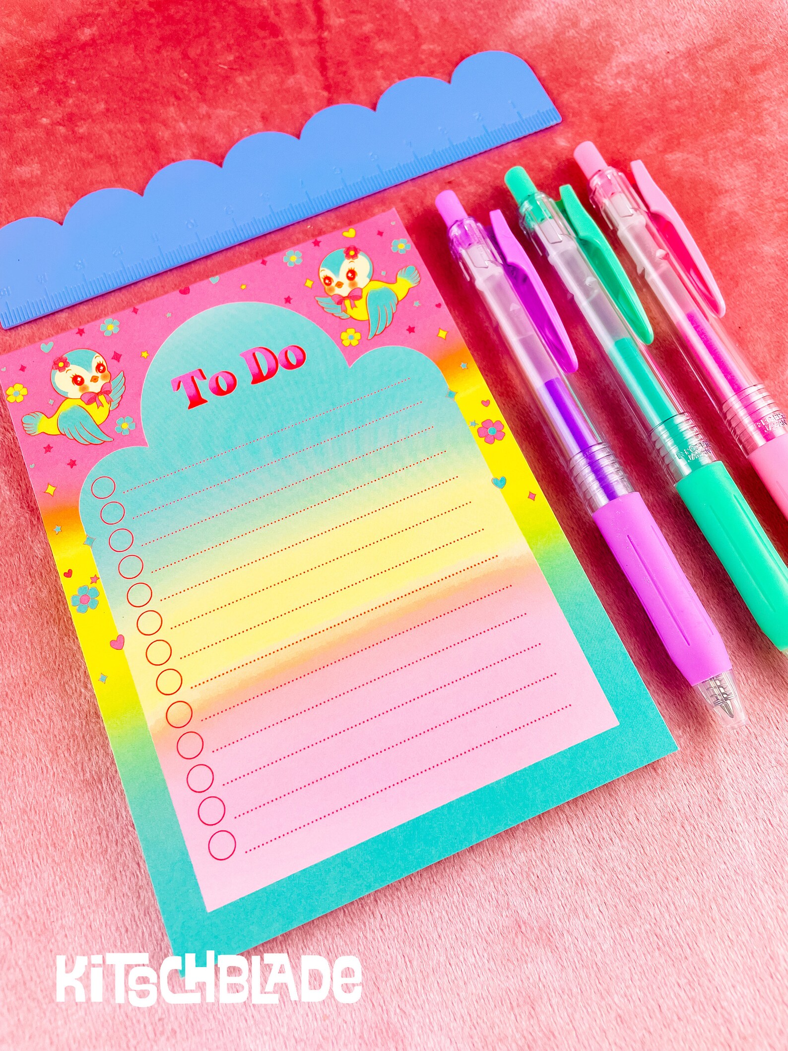 Bluebirdies to Do List Notepad | Artist Illustrated Memo Pad | Vintage ...