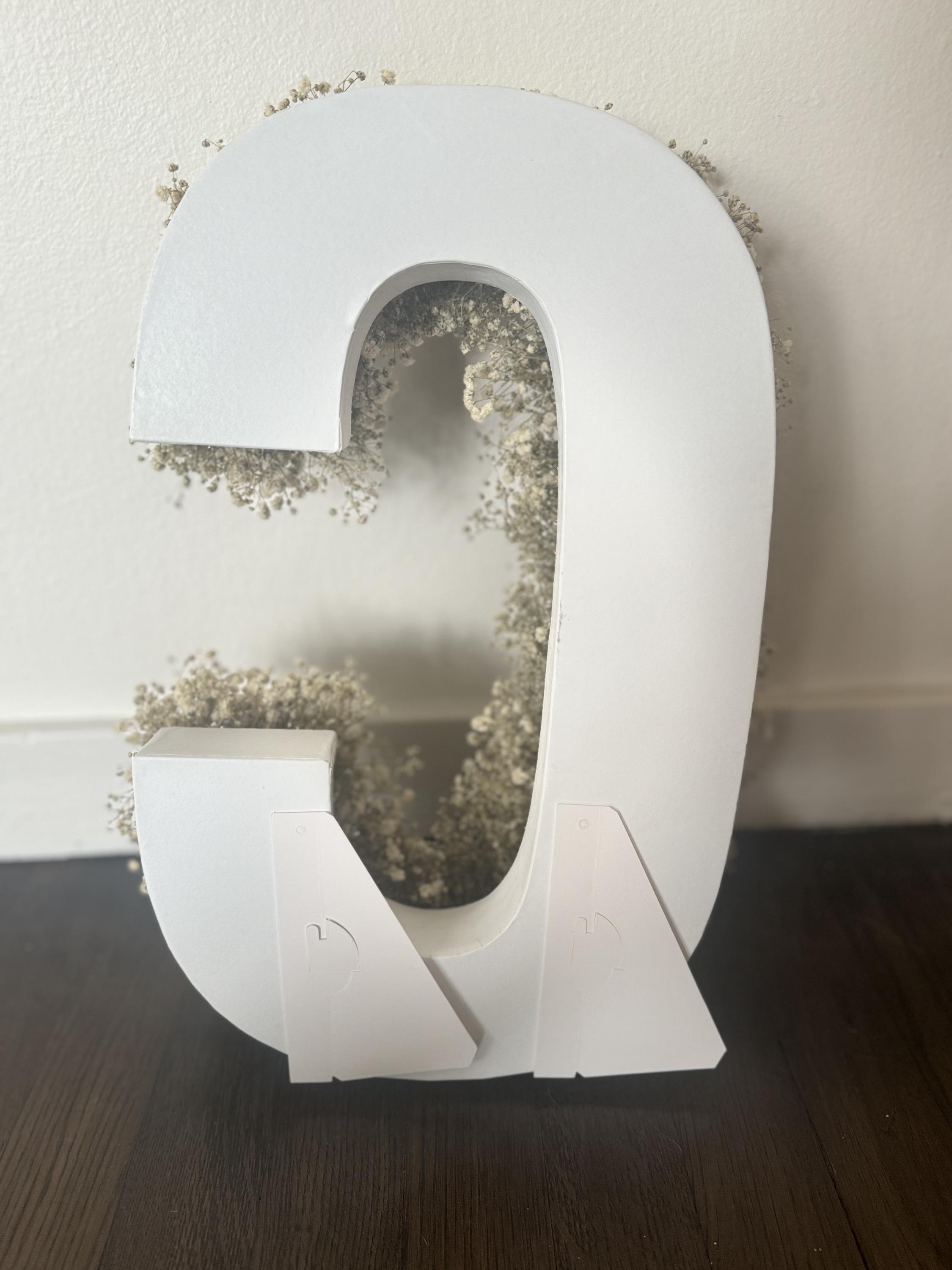 Dried Baby's Breath Letter Wedding Preserved Baby's Breath Monogram ...