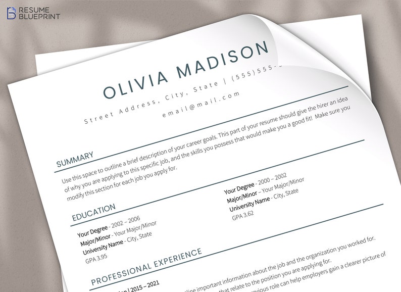 Functional Resume Template Microsoft Word One Page Resume Professional ...