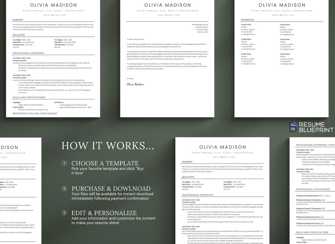 Functional Resume Template Microsoft Word One Page Resume Professional ...