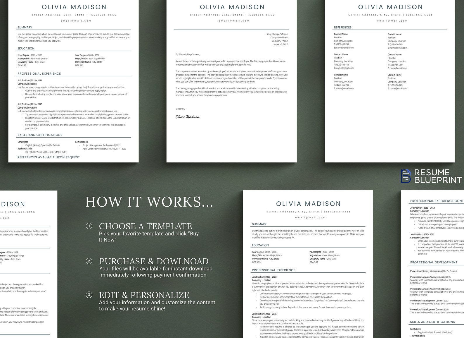 Functional Resume Template Microsoft Word One Page Resume Professional ...
