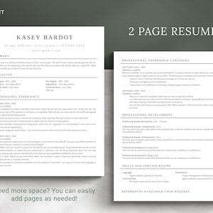 Functional Resume Template Microsoft Word One Page Resume Professional ...