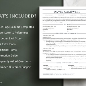 Resume Template Professional CV 2 Page Resume Template for Microsoft ...