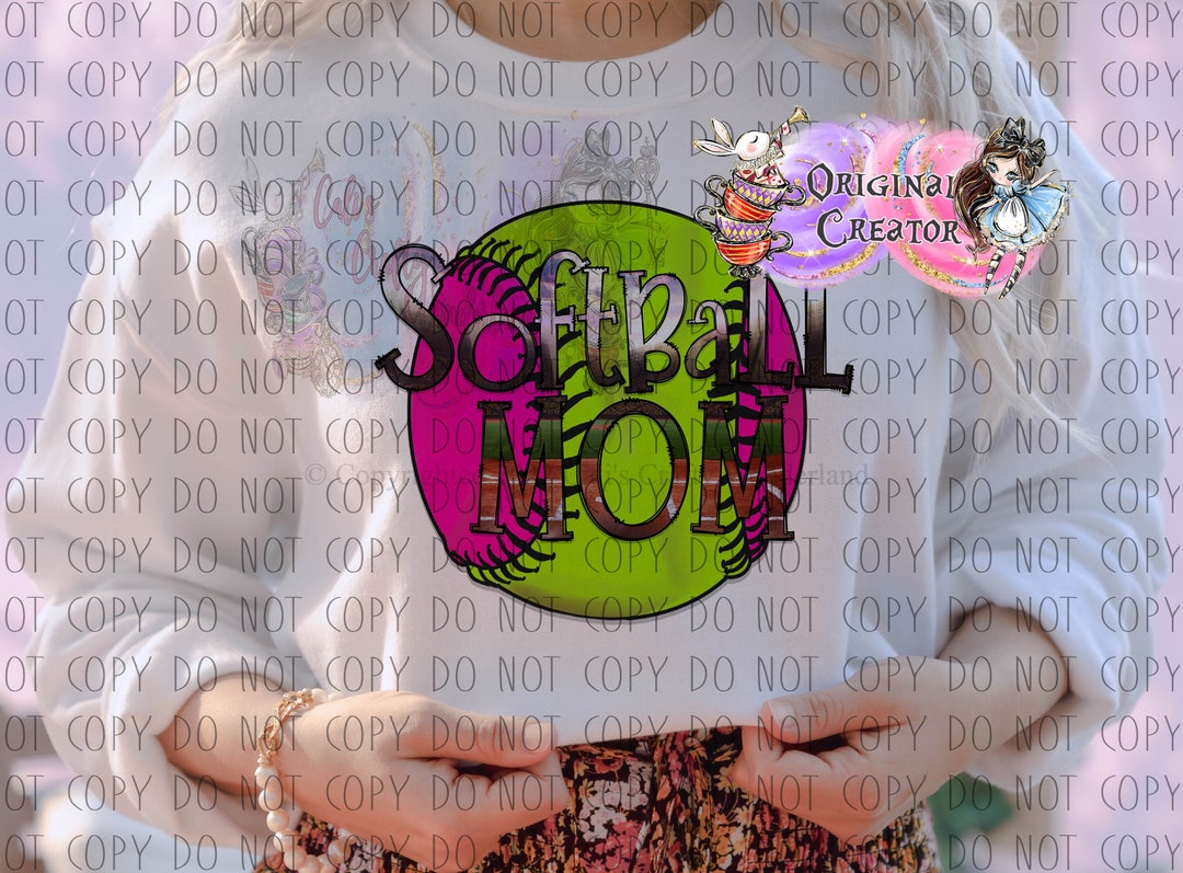 Softball Mom,digital Download,sublimation Design, Neon Softball ...