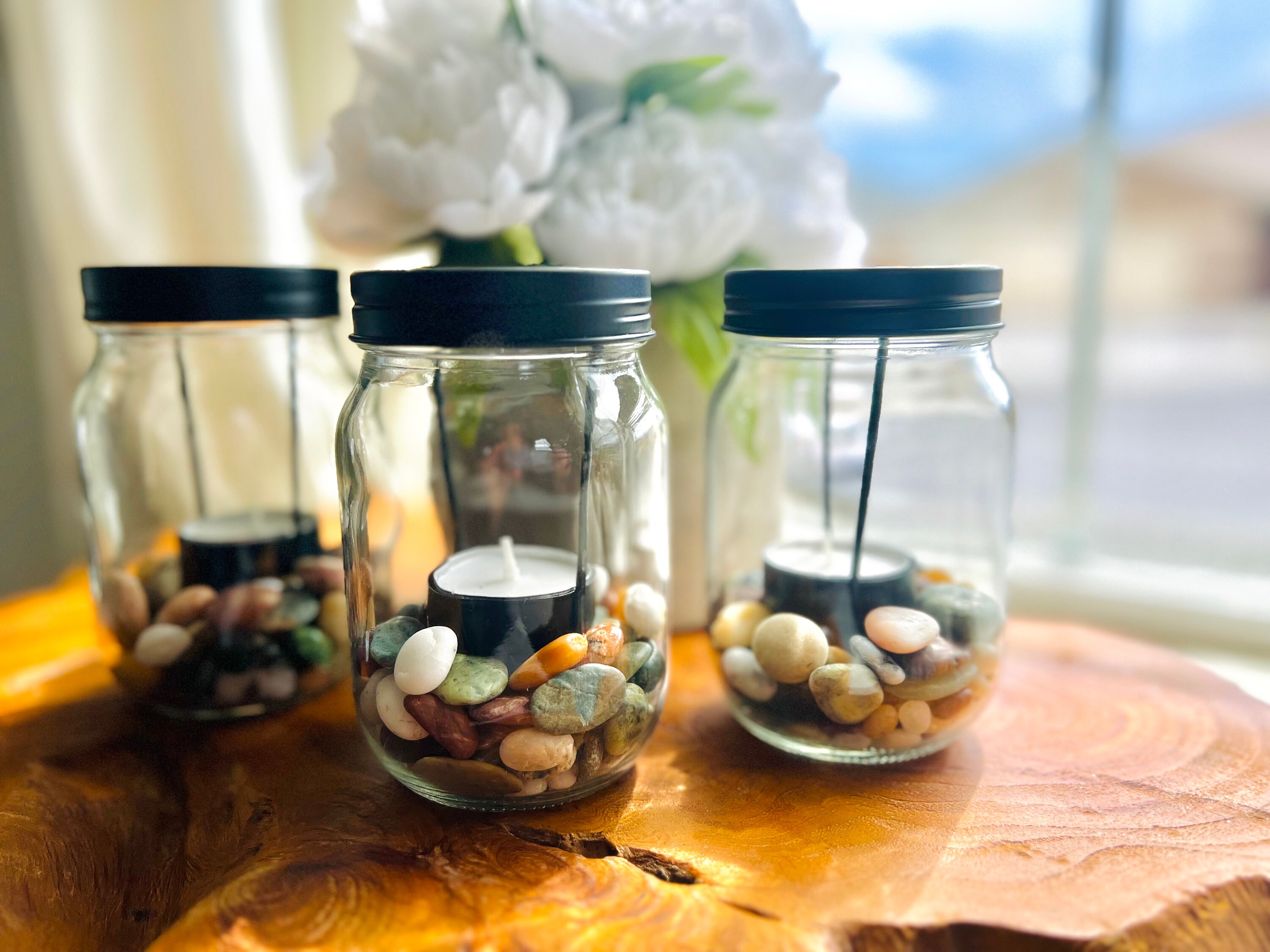 Ocean Pebble Beach Themed Mason Jar Candle Holder - Etsy