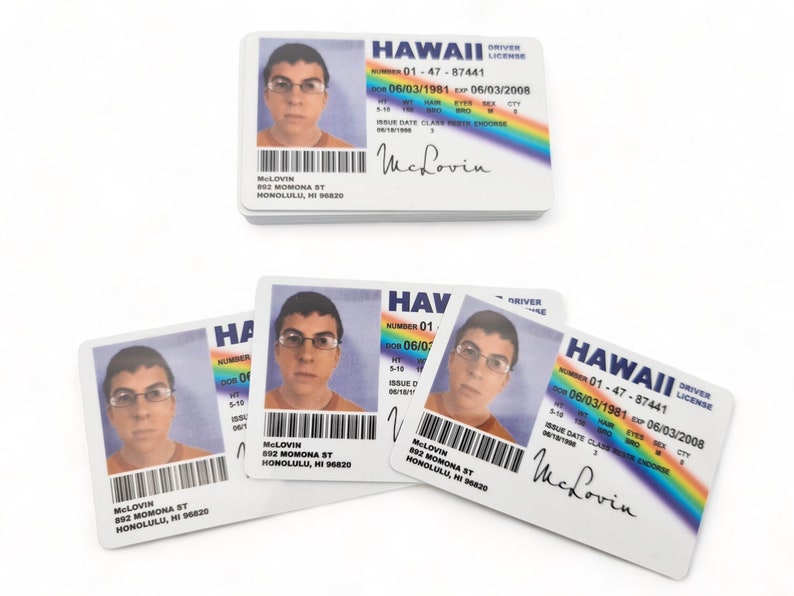 Mclovin ID Card Replica: Superbad Novelty License - Custom Photo Option ...