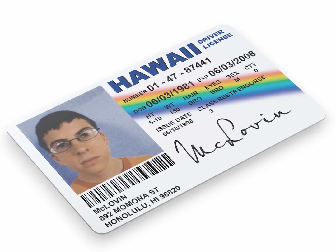 Mclovin ID Card Replica: Superbad Novelty License - Custom Photo Option ...