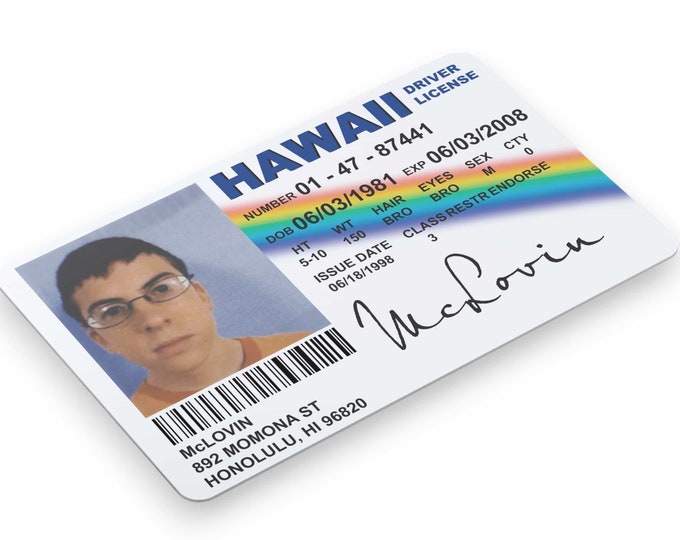 Mclovin ID Card Replica: Superbad Novelty License - Custom Photo Option ...