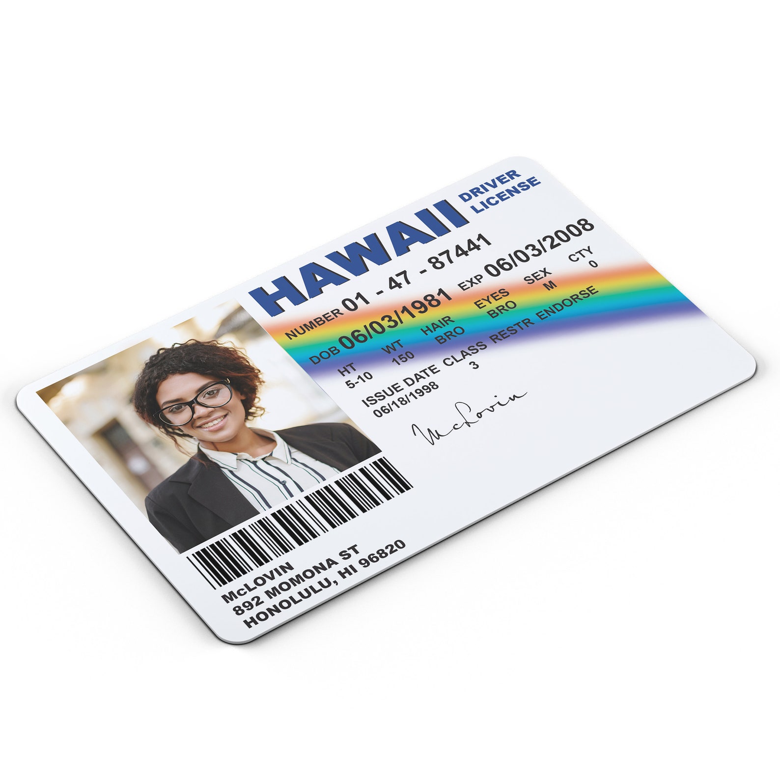 Mclovin ID Card Replica: Superbad Novelty License - Custom Photo Option ...