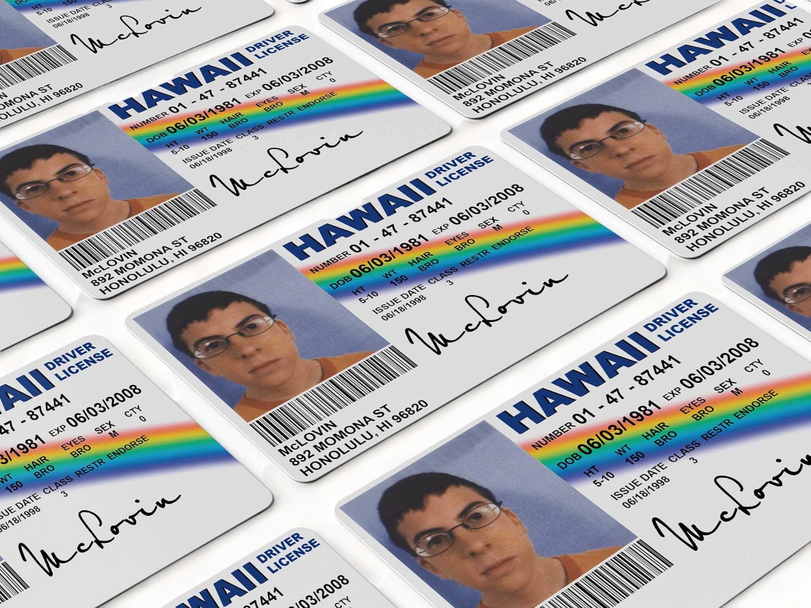 Mclovin ID Card Replica Superbad Novelty License Custom Photo Option